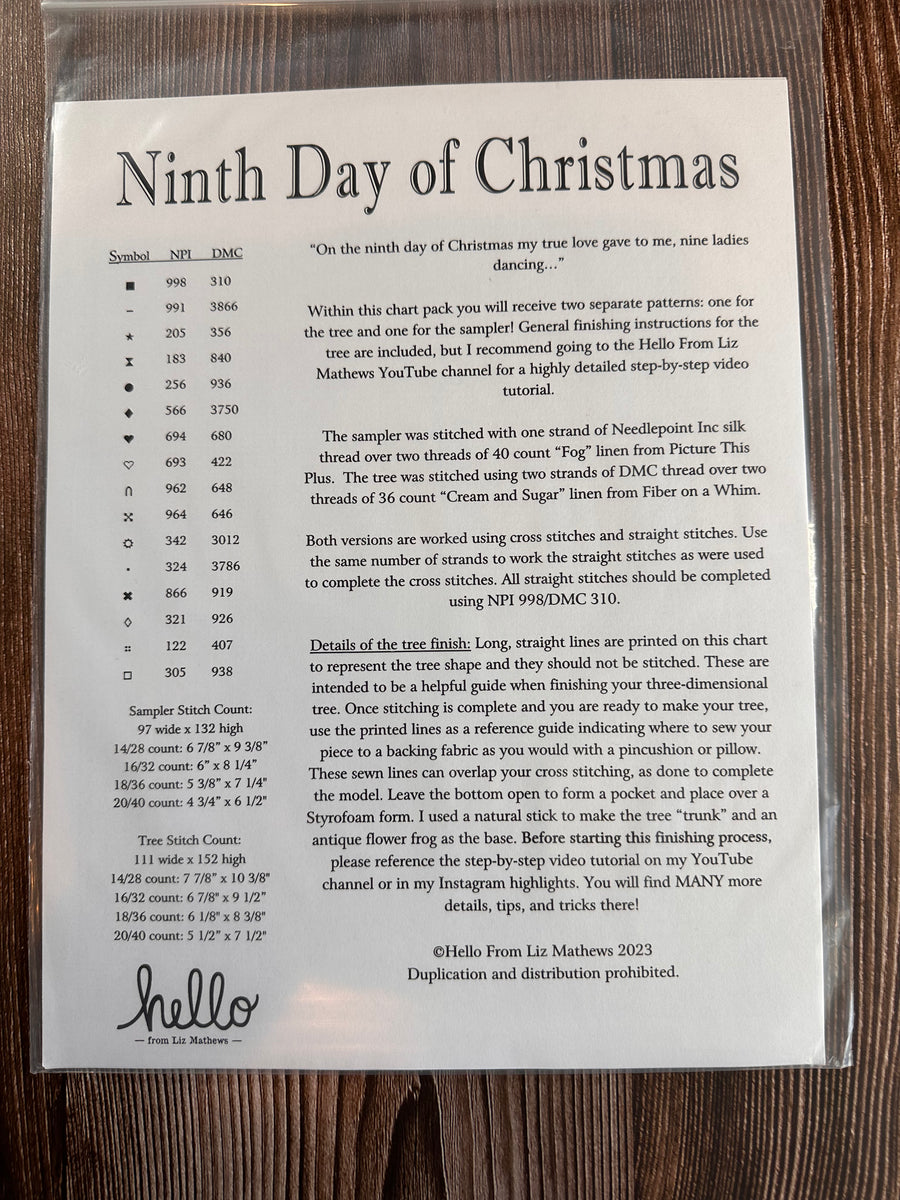 Ninth Day of Christmas Sampler & Tree | Hello from Liz Mathews ...