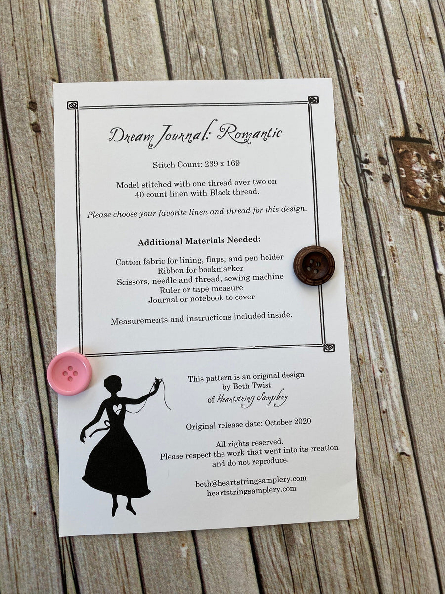 Dream Journal: Romantic | Heartstring Samplery – Pumpkin Creek Primitives