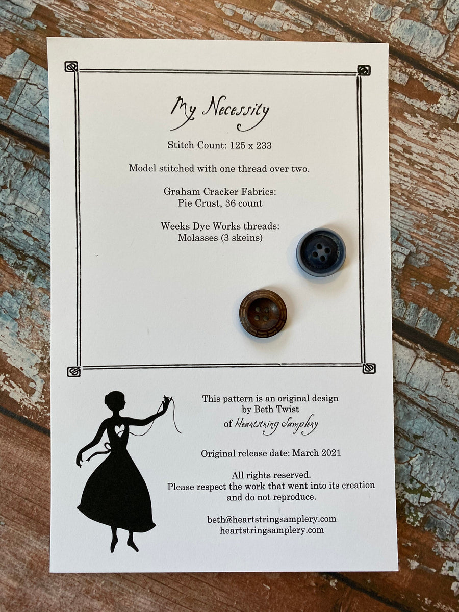 My Necessity | Heartstring Samplery – Pumpkin Creek Primitives