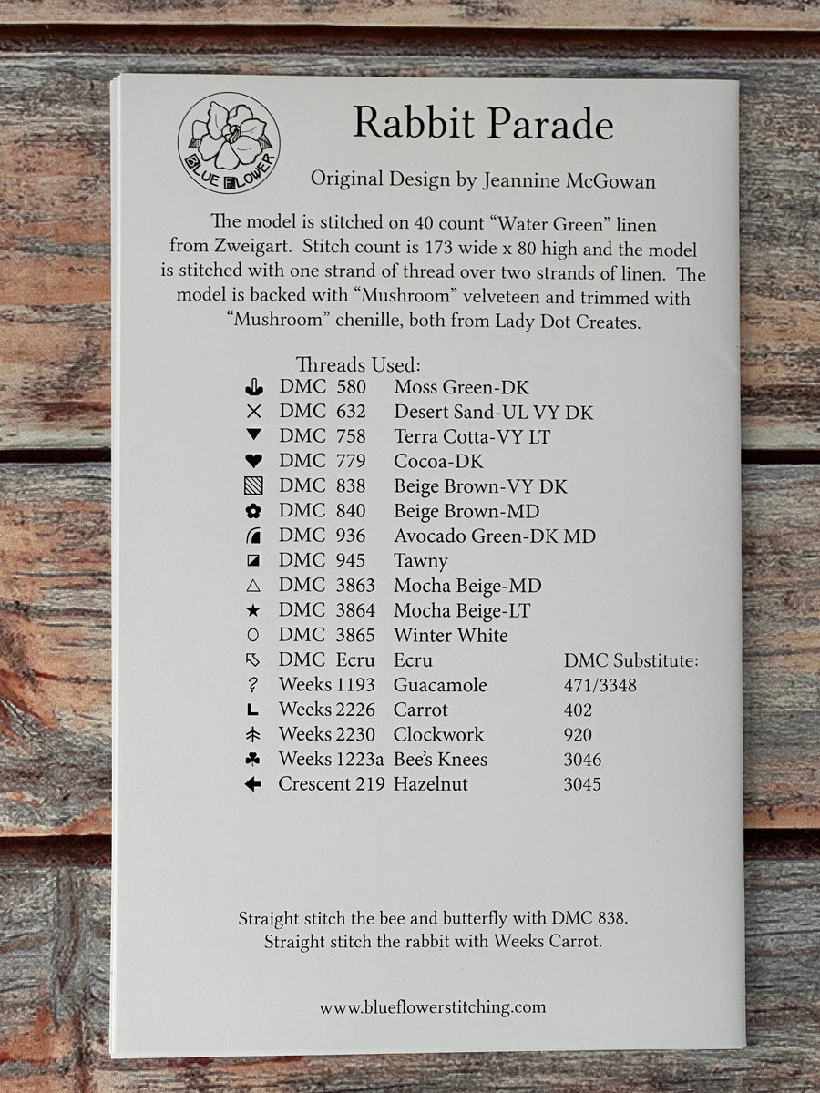 Rabbit Parade | The Blue Flower – Pumpkin Creek Primitives